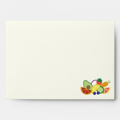 Modern Fruits and Vegetables Custom Patterned Envelope | Zazzle