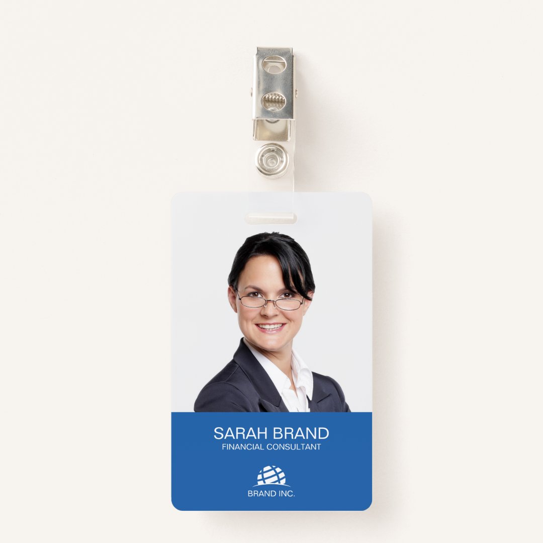Modern Full Photo Business ID Badge | Zazzle