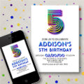 Modern Fun 5th Birthday Invitation | Zazzle