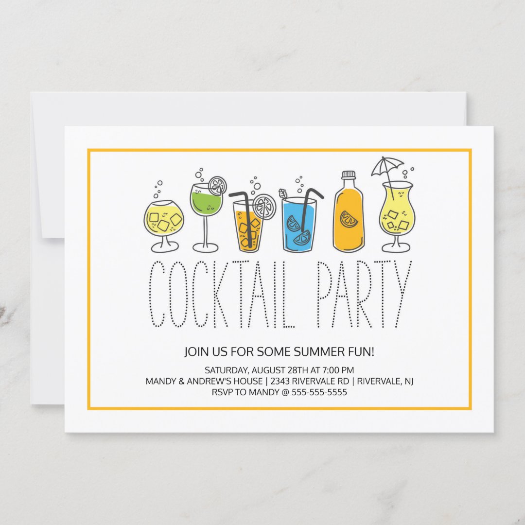 Modern Fun Cocktail Party Invitation | Zazzle