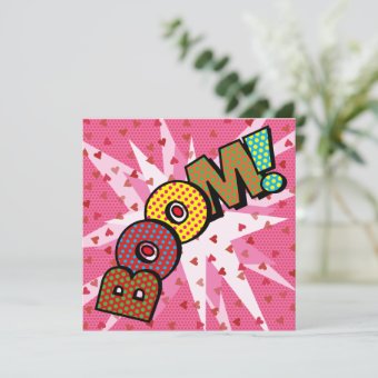 Modern Fun Colorful BOOM Comic Book Invitation | Zazzle