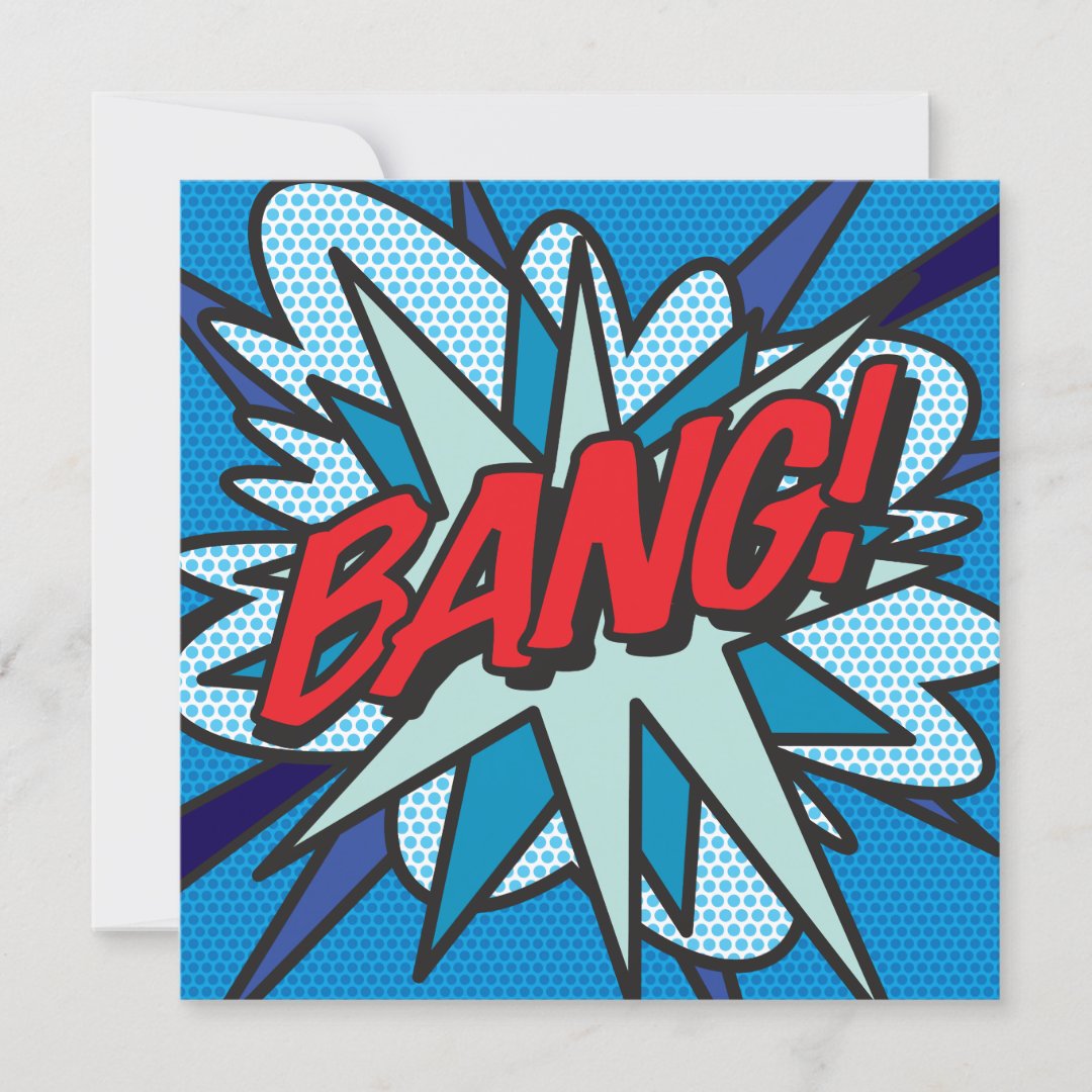 Modern Fun Colorful Comic Book Bang Invitation | Zazzle