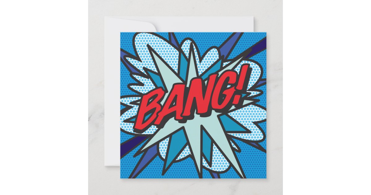 Modern Fun Colorful Comic Book Bang Invitation | Zazzle
