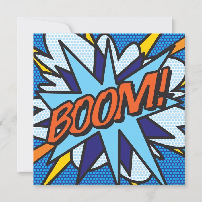 Modern Fun Colorful Comic Book BOOM Invitation | Zazzle.com