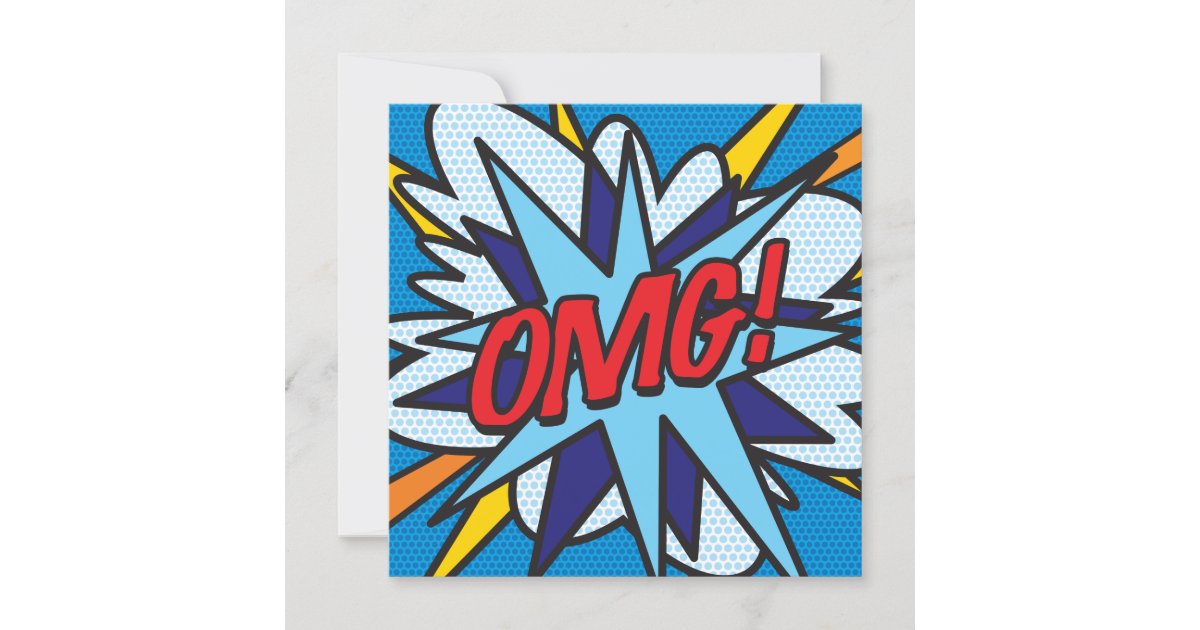 Modern Fun Colorful Comic Book OMG Invitation | Zazzle