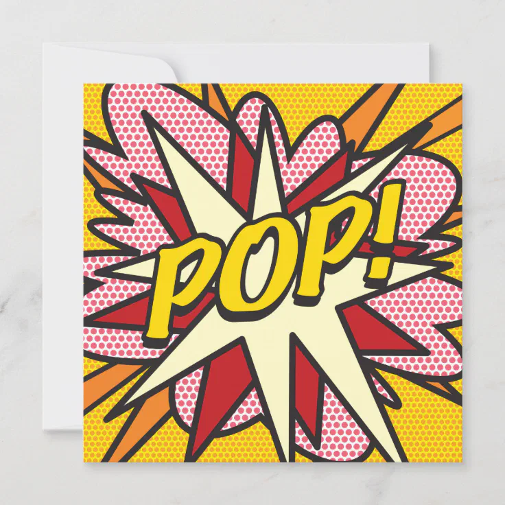 Modern Fun Colorful Comic Book POP Invitation | Zazzle