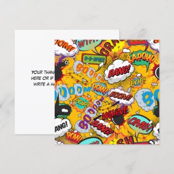 Modern Fun Colorful Comic Book Shout Outs Invitation | Zazzle