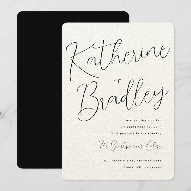 Modern fun couples names Luxe Paper Wedding Invitation | Zazzle