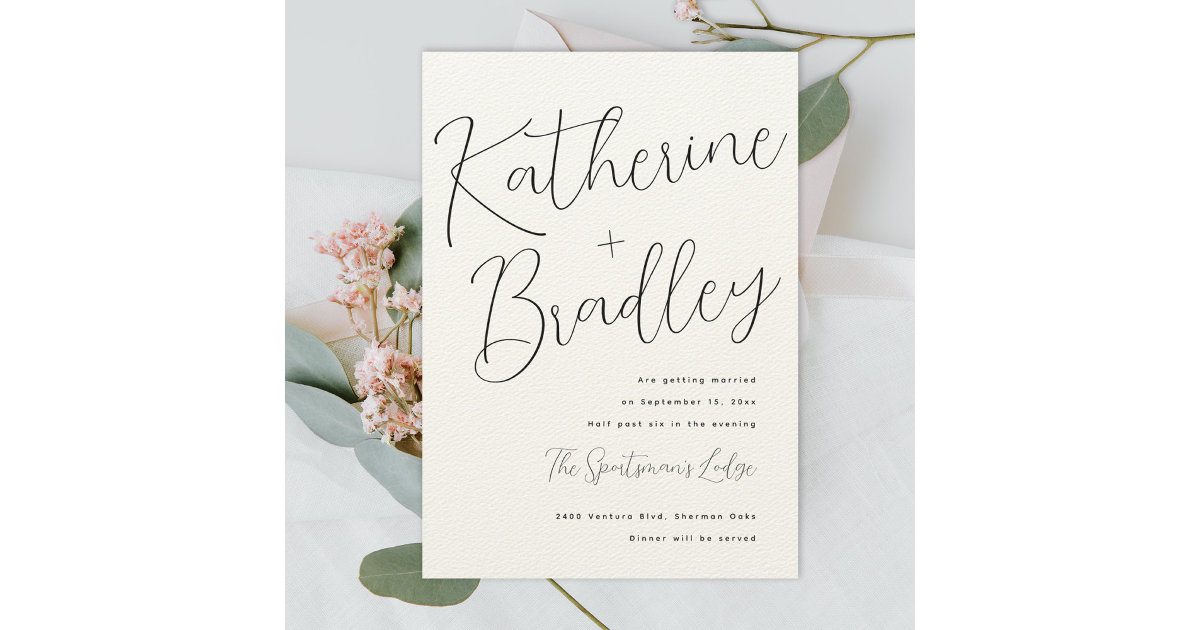 Modern fun couples names Luxe Paper Wedding Invitation | Zazzle