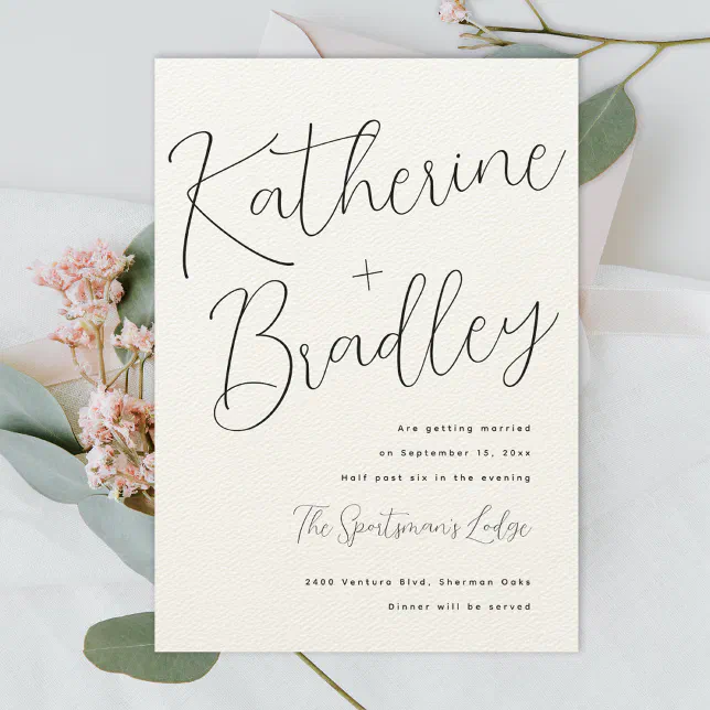 Modern fun couples names Luxe Paper Wedding Invitation | Zazzle