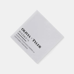Modern Fun Fact Wedding Reception Cocktail Napkin | Zazzle