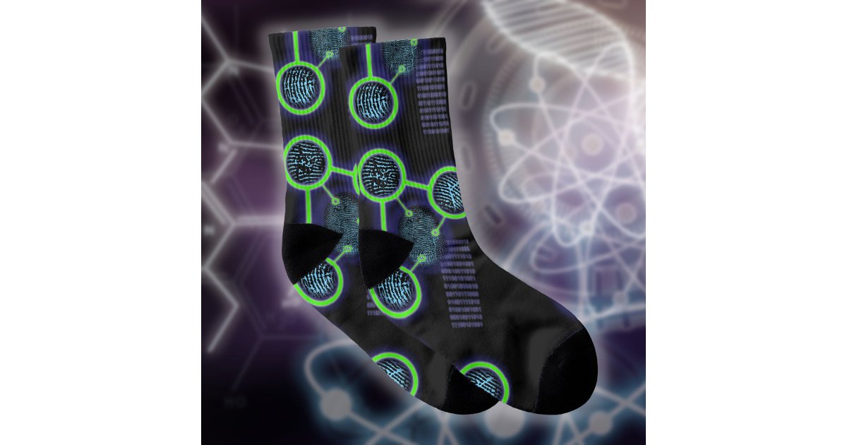 Modern Fun Fingerprint Identification Socks | Zazzle