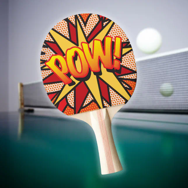 Modern Fun POW Comic Book Pop Art Ping Pong Paddle | Zazzle