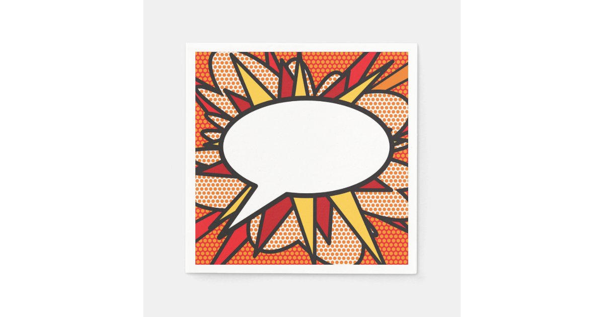 Modern Fun Retro Comic Book Speech Bubble Napkins | Zazzle