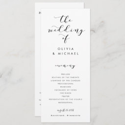 Modern Fun Swirls Calligraphy Wedding Programs | Zazzle