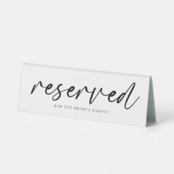 Modern Fun Wedding Reserved Table Tent Sign | Zazzle