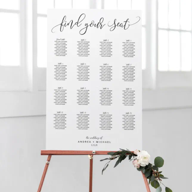 Modern Fun Wedding Seating Chart Poster | Zazzle