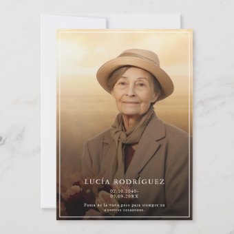 Modern Funeral Celebracion Spanish Memorial Photo Invitation | Zazzle