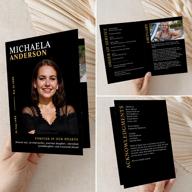 Modern Funeral / Memorial / Celebration of Life Program | Zazzle