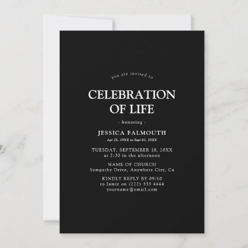 Modern Funeral Memorial Service Photo Collage Invitation | Zazzle