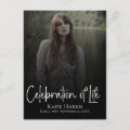 Modern Funeral Script Celebration of Life Postcard | Zazzle