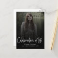 Modern Funeral Script Celebration of Life Postcard | Zazzle