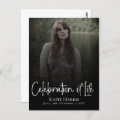 Modern Funeral Script Celebration of Life Postcard | Zazzle