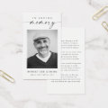 Modern Funeral Sympathy Photo Memorial Prayer Card | Zazzle
