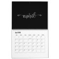 Modern Funky Black and White Calendar | Zazzle