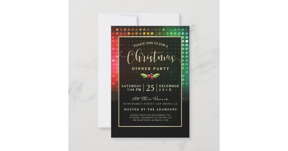 Modern Funky Christmas Party Invitation | Zazzle