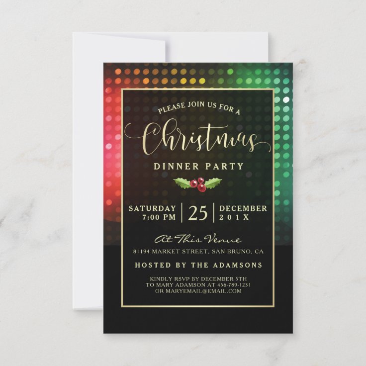 Modern Funky Christmas Party Invitation | Zazzle