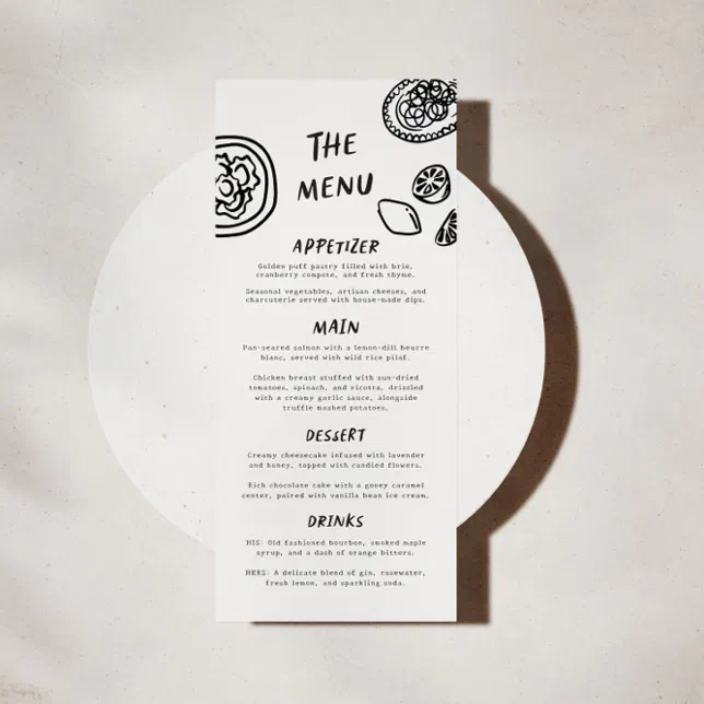 Modern Funky Retro Wedding Menu | Zazzle