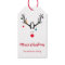 Modern funny cute Christmas reindeer white Gift Tags | Zazzle