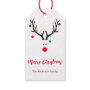 Modern funny cute Christmas reindeer white Gift Tags | Zazzle