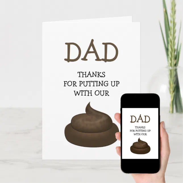 Modern Funny Dad | Poop Happy Father's Day Card | Zazzle