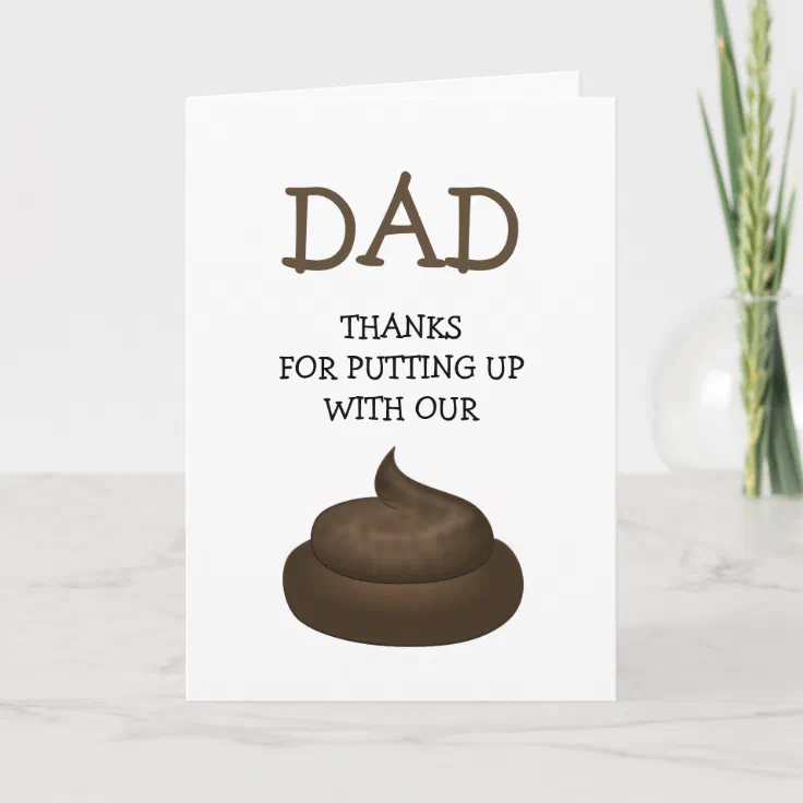Modern Funny Dad | Poop Happy Father's Day Card | Zazzle