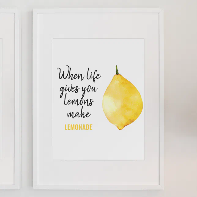Modern Funny Lemon Yellow Quote Poster | Zazzle