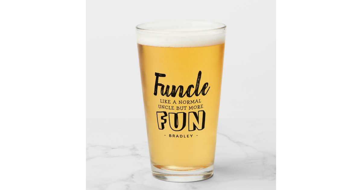 Modern Funny Quote 'Funcle' | Personalized Uncle Glass | Zazzle