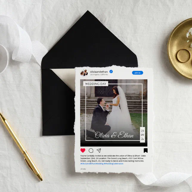 Modern Funny Social Media Wedding Invitation | Zazzle