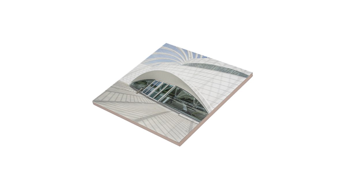 Modern futuristic white building ceramic tile | Zazzle