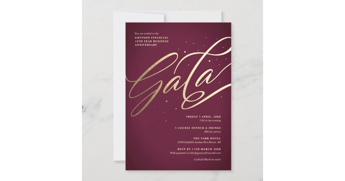 Modern Gala Invitation | Zazzle