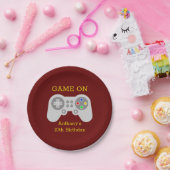 Modern Gamer Any Age Birthday Party Paper Plates | Zazzle