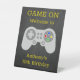 Modern Gamer Any Age Birthday Party Welcome Pedestal Sign | Zazzle