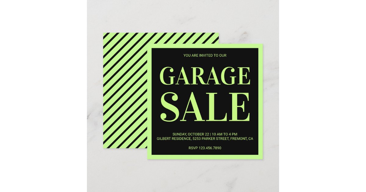 Modern Garage Sale Invitation | Zazzle