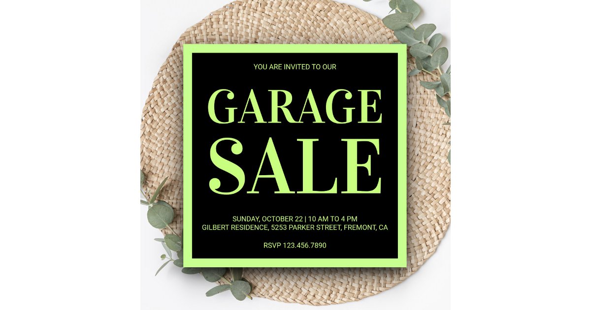 Modern Garage Sale Invitation | Zazzle
