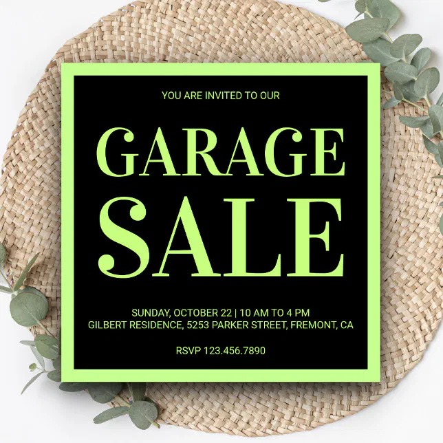 Modern Garage Sale Invitation | Zazzle