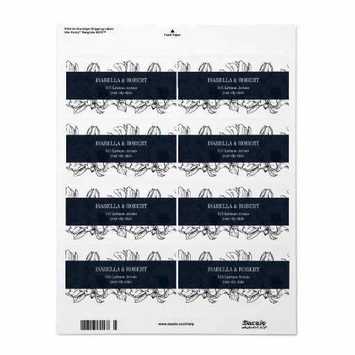 Modern Garden | Blue | Floral wedding Label | Zazzle