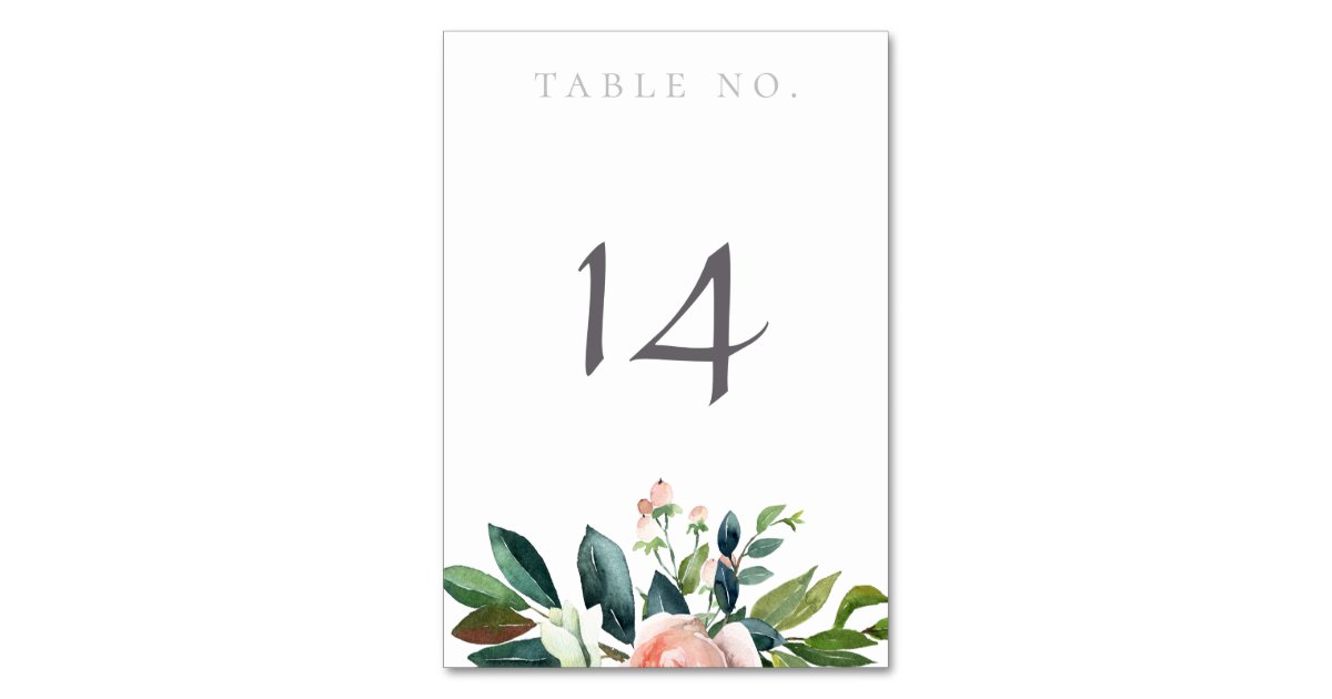 Modern Garden Floral Table Number | Zazzle