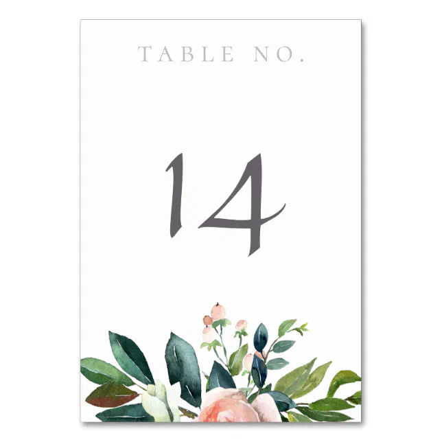 Modern Garden Floral Table Number | Zazzle