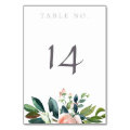 Modern Garden Floral Table Number | Zazzle